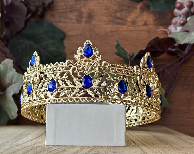 Renaissance Men King Crown Royal Blue and Gold Crown Birthday King ...