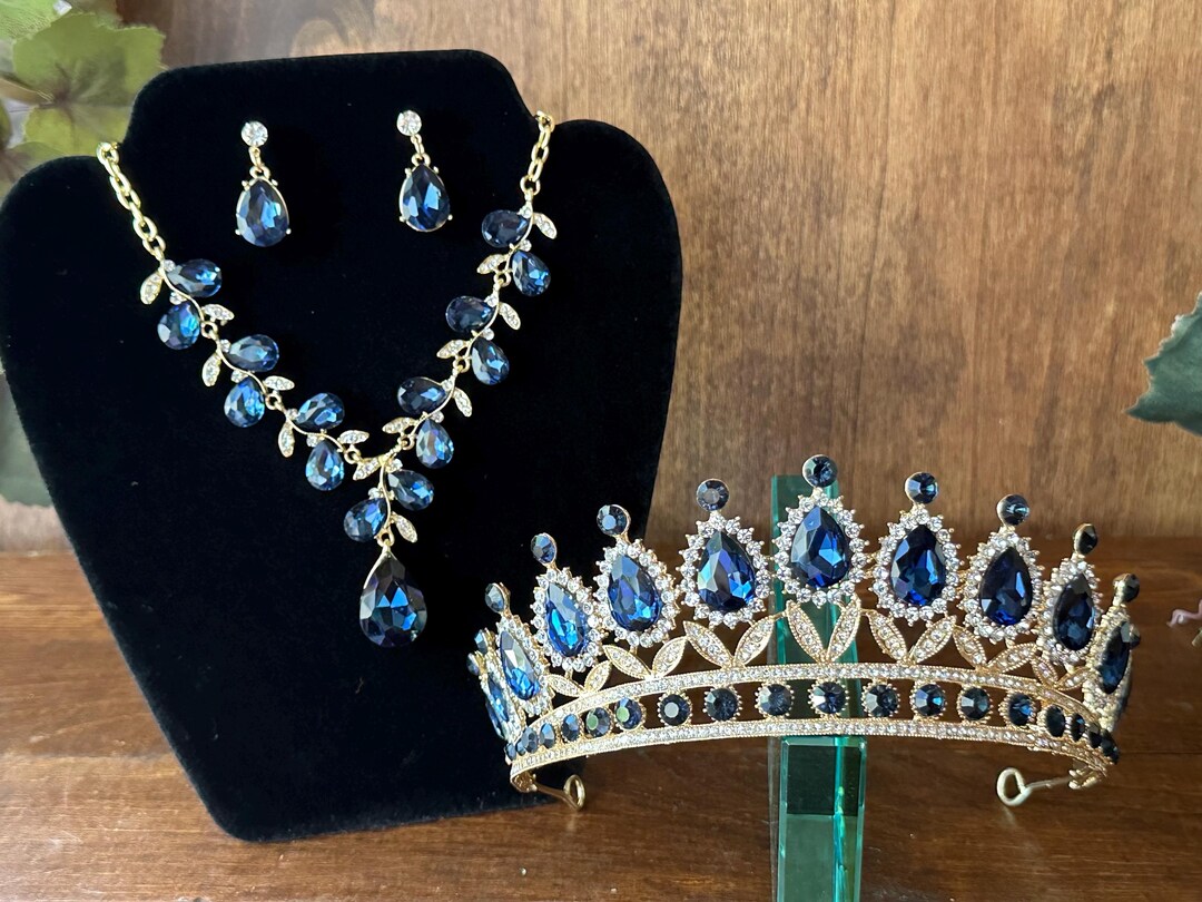 Navy Blue Tiara Quinceanera Tiara Wedding Tiara Birthday Tiara Prom ...