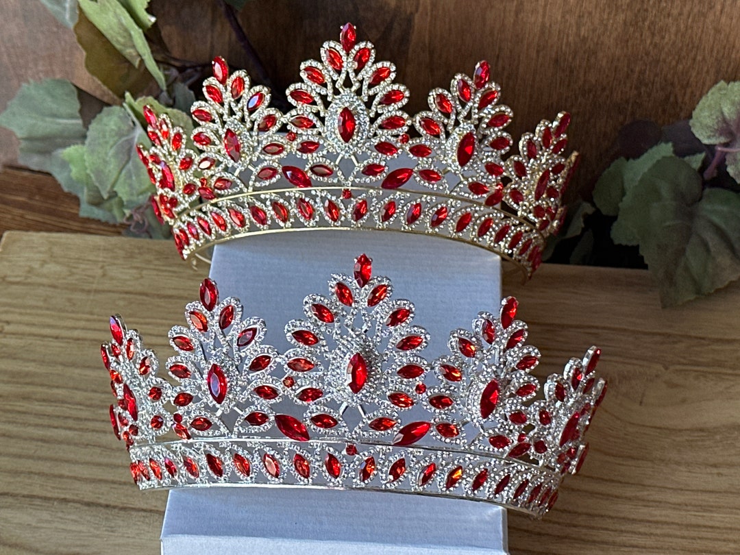 Red Tiara Quinceanera Tiara Bridal Tiara Wedding Tiara Red and - Etsy