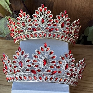 Red Tiara Quinceanera Tiara Bridal Tiara Wedding Tiara Red and - Etsy