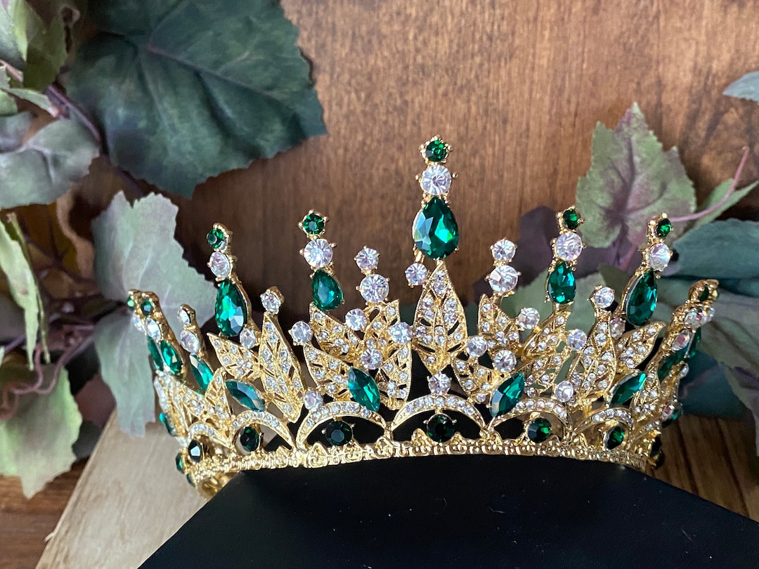Emerald Green Crown Quinceanera Crown Wedding Crown Green Crown ...