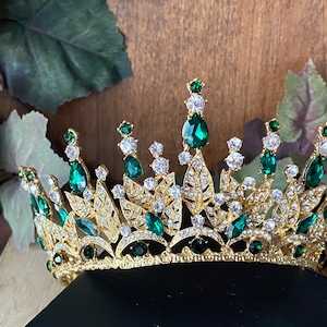 Emerald Green Crown Quinceanera Crown Wedding Crown Green Crown ...