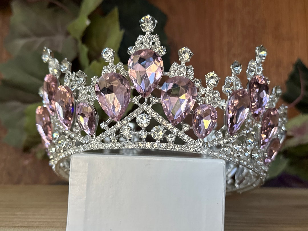 Pink and Silver Crown Quinceanera Crown Birthday Queen Crown Wedding ...