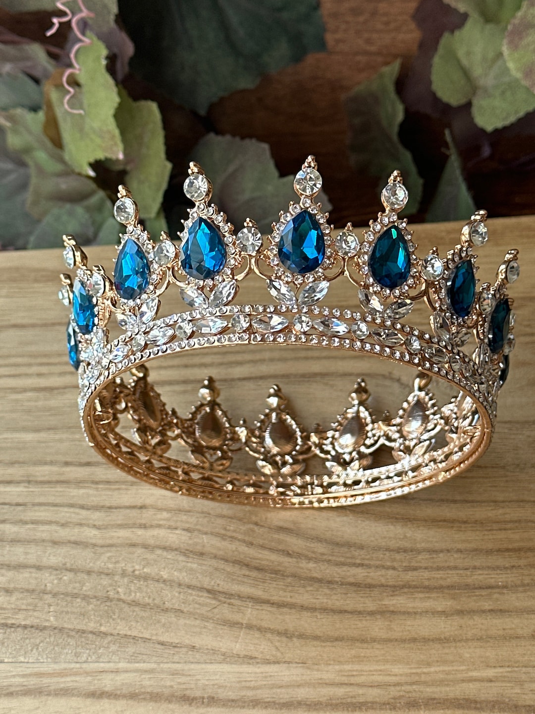 Blue Sapphire Crown Birthday Crowns Wedding Crown Small Blue Sapphire ...