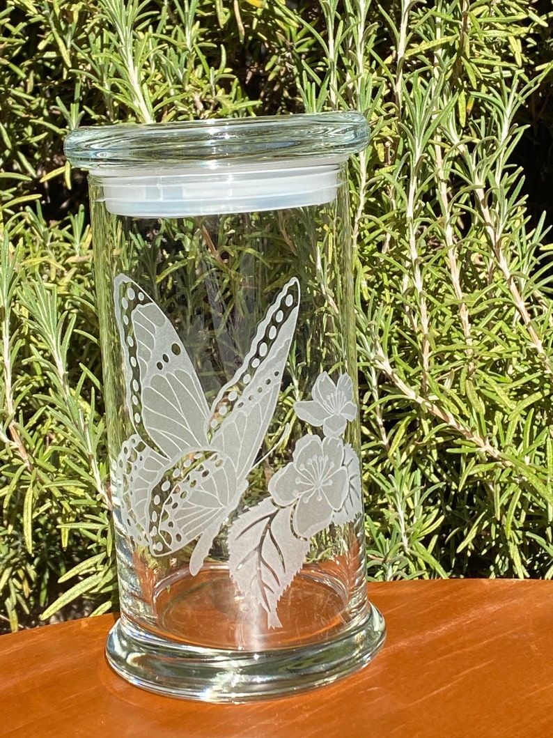 Personalize Butterfly Jar With Lid Engraving Butterfly Jar | Etsy