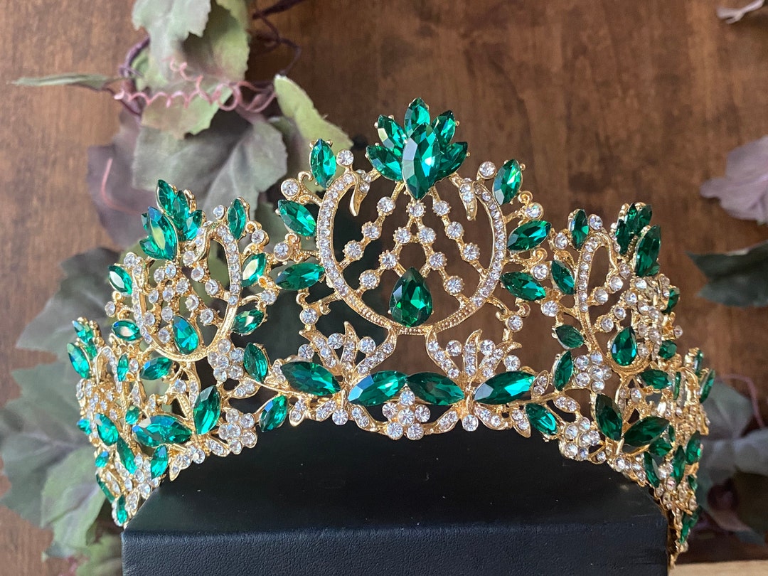 Emerald Green Tiara Crystal Tiara Quinceanera Tiara Wedding Tiara ...