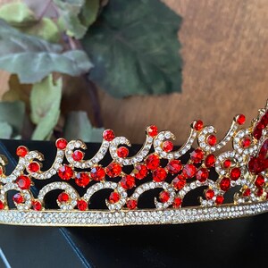 Red Tiara Quinceanera Tiara Wedding Tiara Princess Coronation Tiara ...