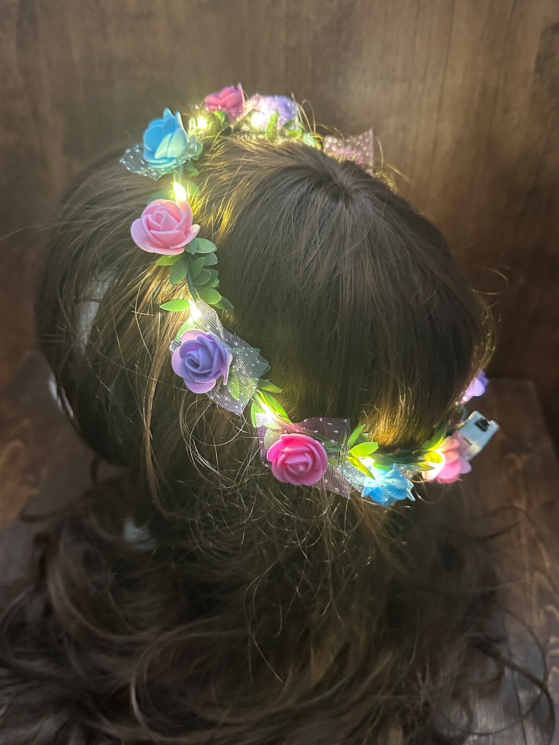 Light-up Flower Crowns: LED Crowns Garland, Wreath for Hair With Lights ...