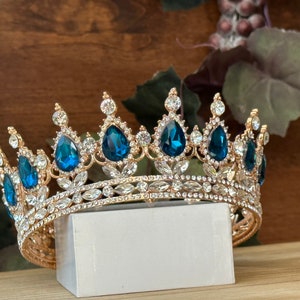 Blue Sapphire Crown Birthday Crowns Wedding Crown Small Blue Sapphire ...