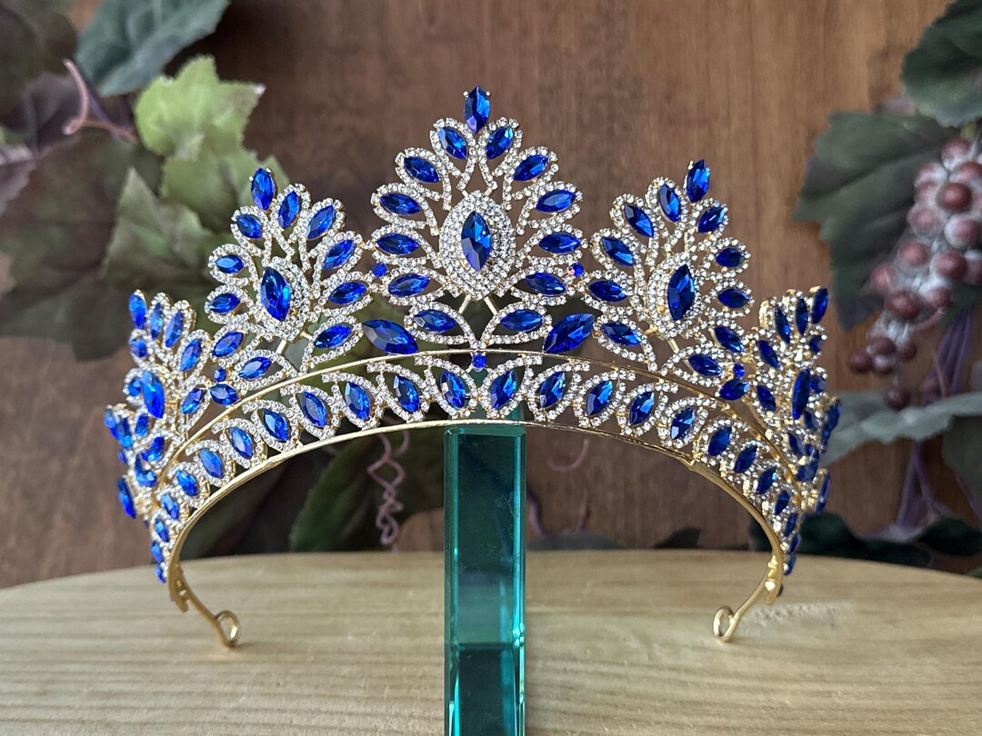 Blue and Crystal Tiara Quinceanera Tiara Bridal Tiara Wedding Tiara ...