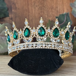Emerald Green Crown Renaissance Crowns Birthday Crowns Wedding Crown ...