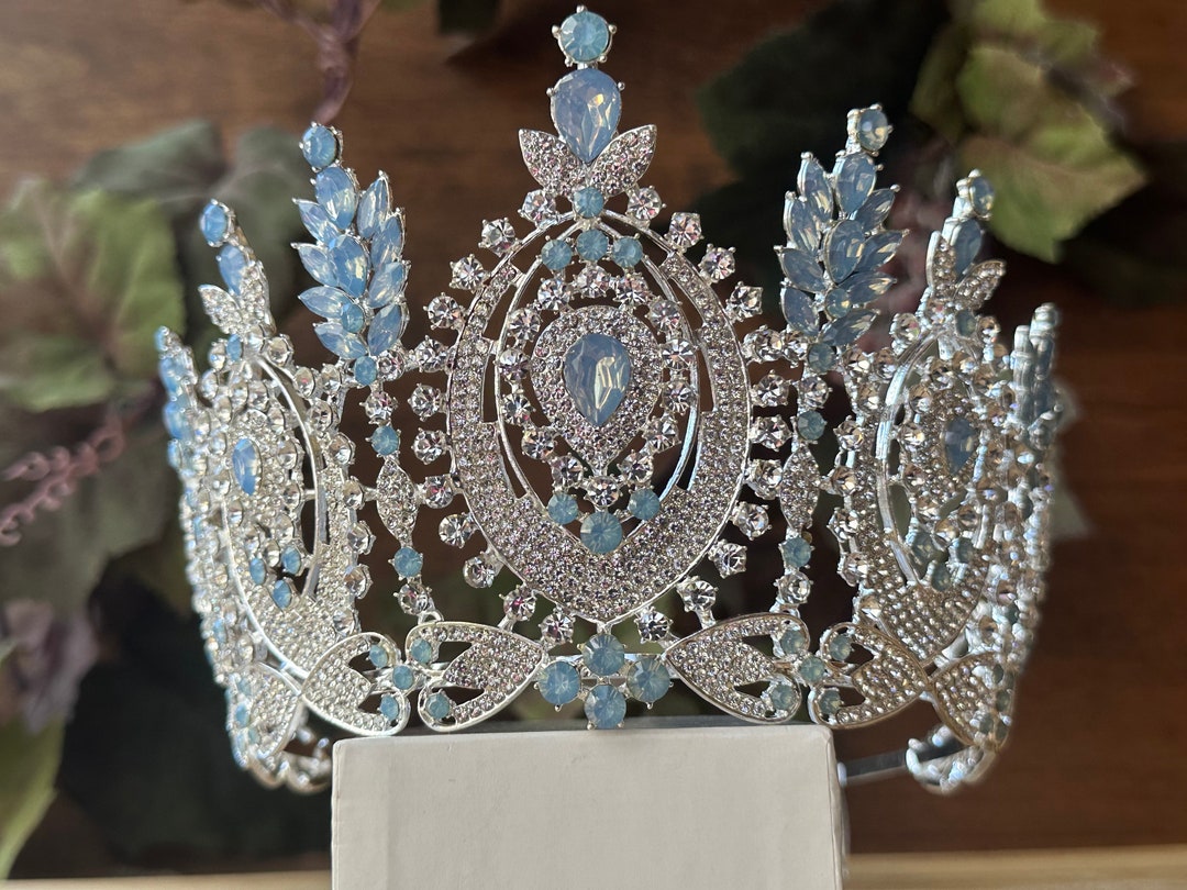 Light Blue Tiara Quinceañera Tiara Wedding Tiara Birthday Coronas Para ...