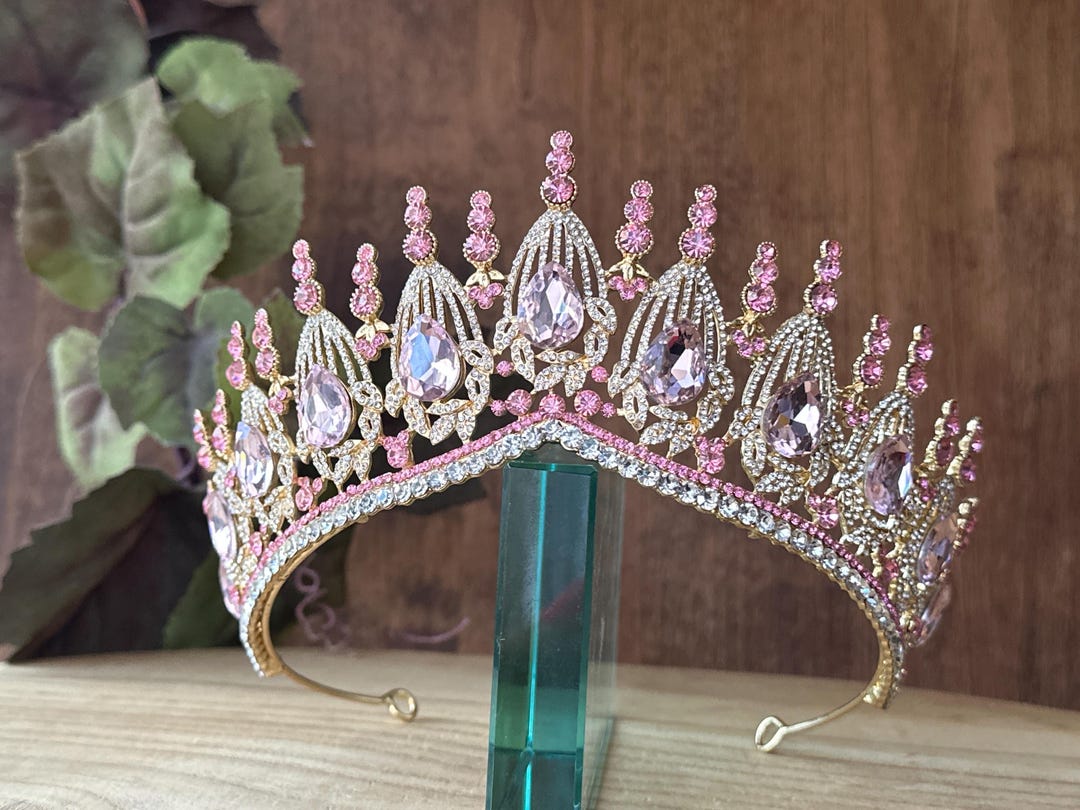 Pink & Gold Tiara: Quinceanera, Wedding, Birthday, Coronas Para ...