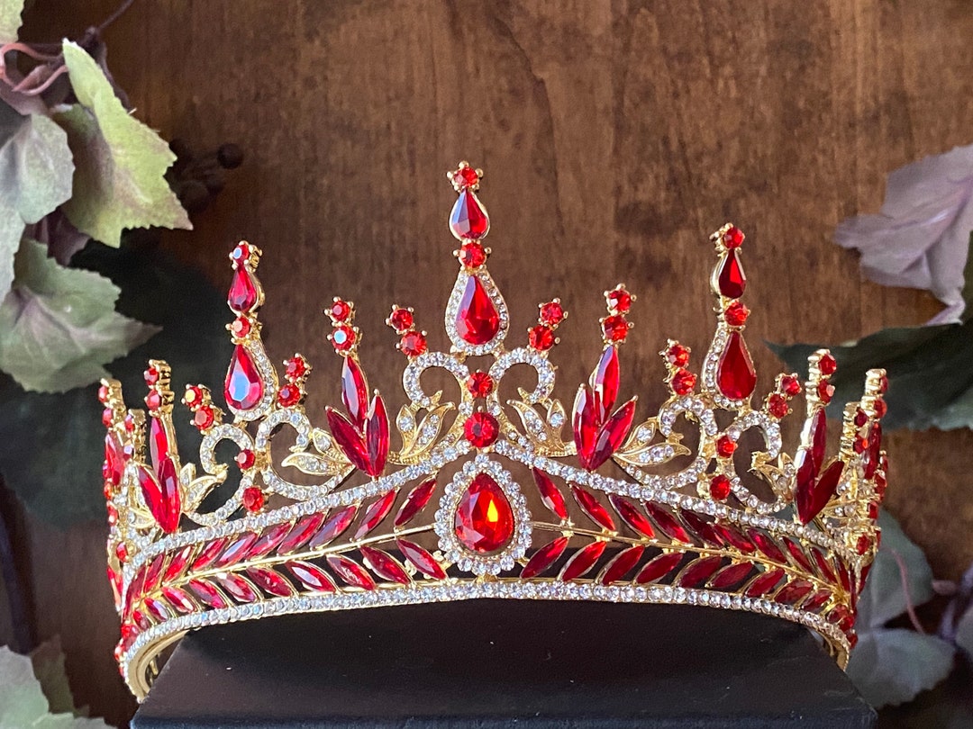 Red Tiara Quinceanera Tiara Bridal Tiara Wedding Tiara Red Wedding ...