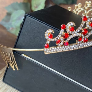 Red Tiara Quinceanera Tiara Wedding Tiara Princess Coronation Tiara ...