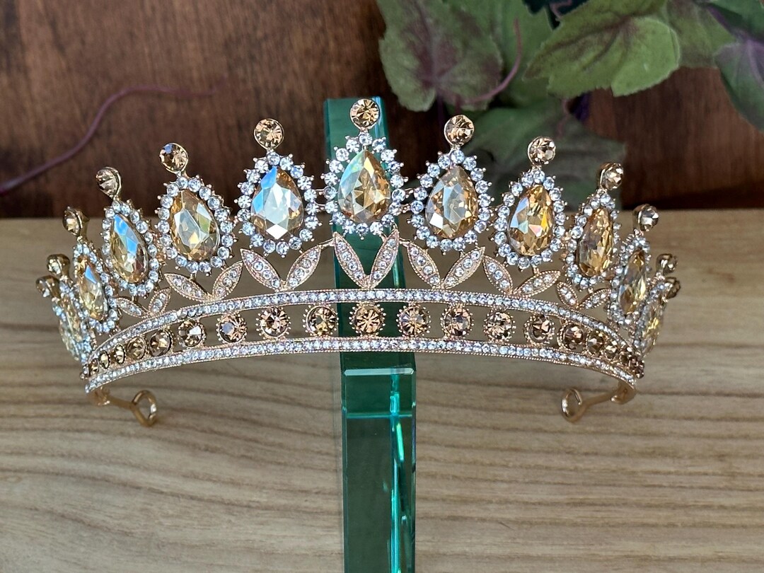 Champagne Tiara Quinceañera Tiara Wedding Tiara Birthday Coronas Para Quinceañera Elegant Tiaras ...
