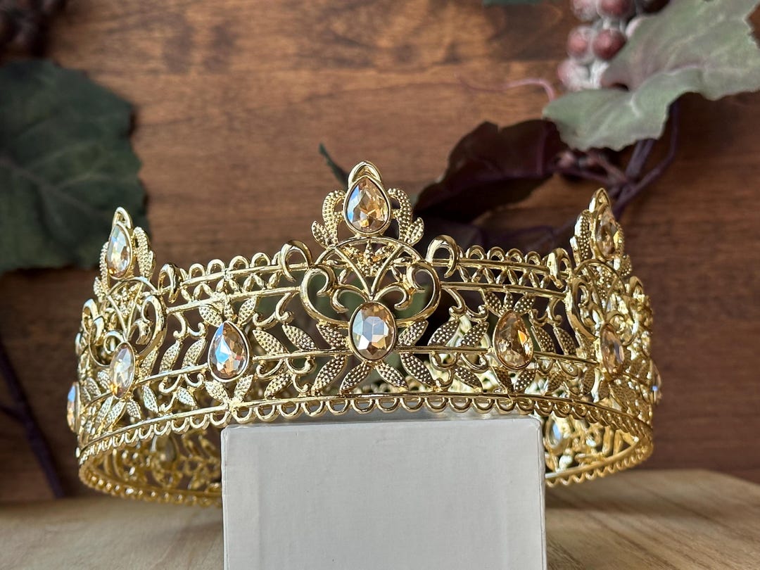 Champagne & Gold Crown: Unisex, Renaissance, Wedding, Men King Crown ...
