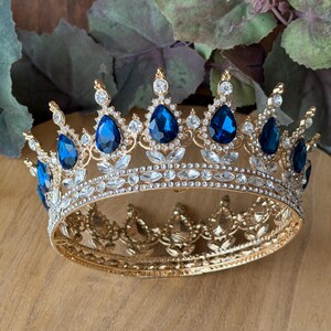 Blue Sapphire Crown Birthday Crowns Wedding Crown Small Blue Sapphire ...