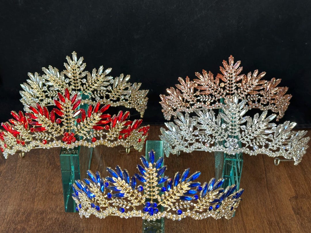 Gold Tiara Quinceanera Red Tiara Birthday Queen Silver Wedding Tiara ...