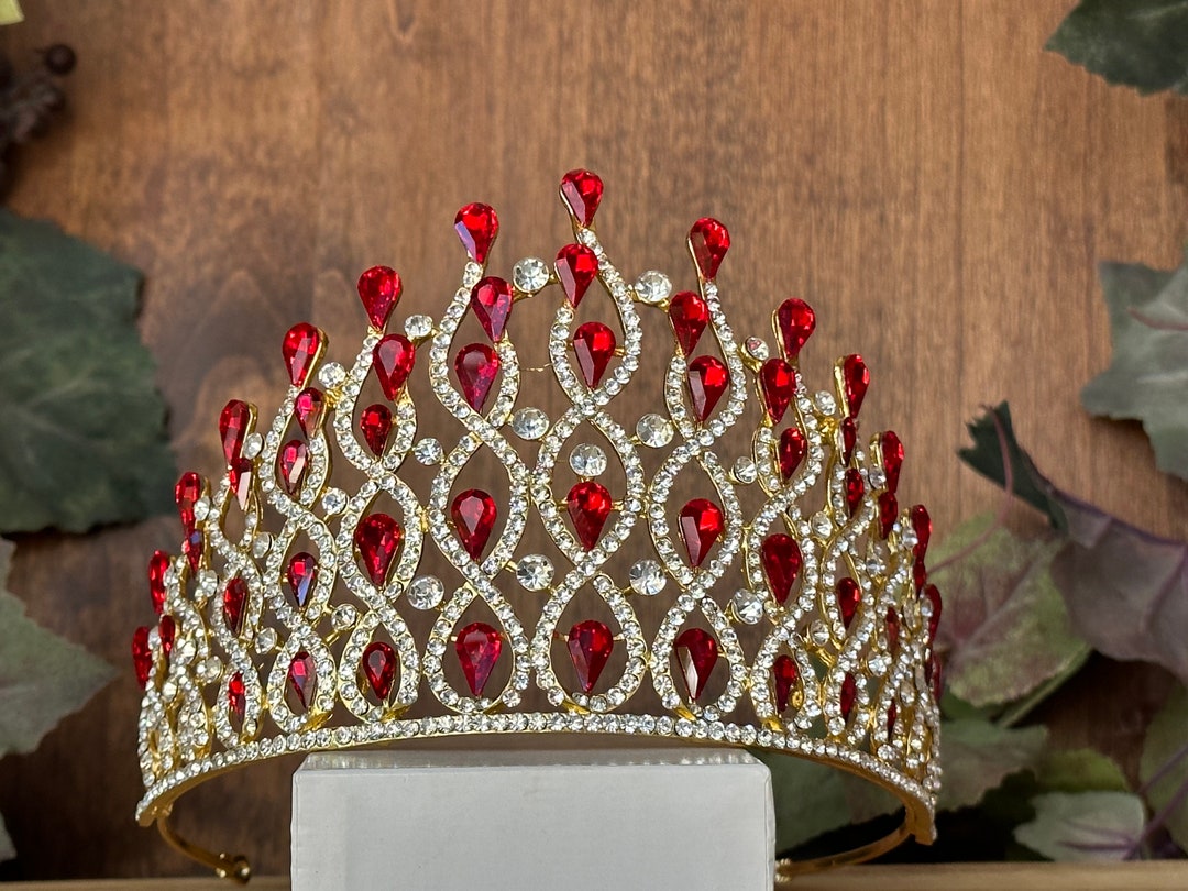 Red and Silver Red and Gold Tiara Quinceanera Birthday Tiara Wedding ...