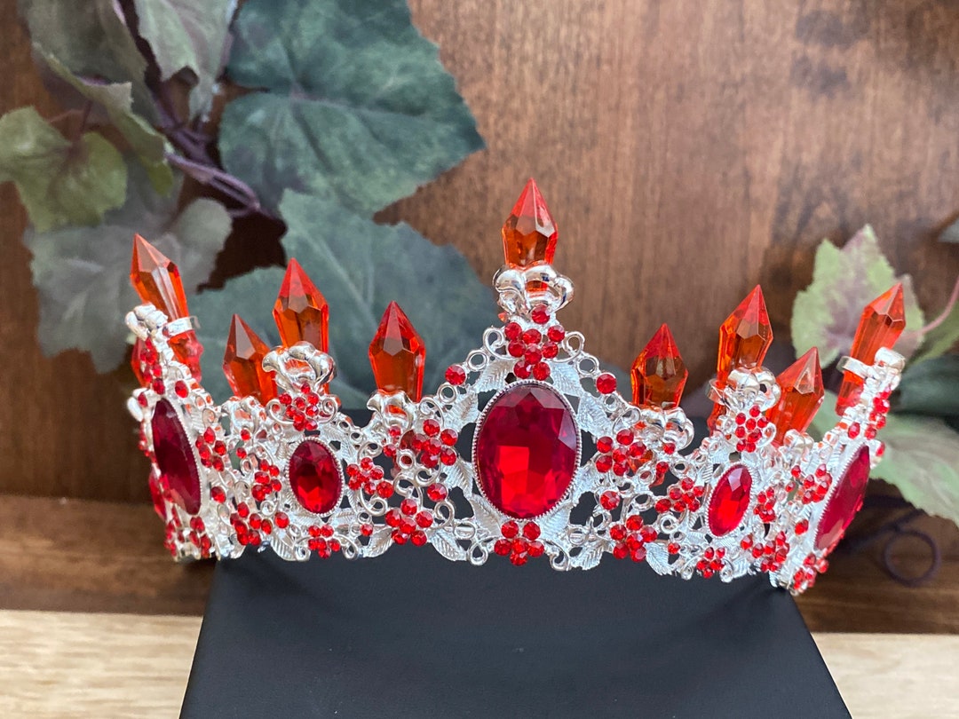 Red Crystal Tiara Birthday Tiara Red Ice Princess Tiara Fairy Tiara Red ...