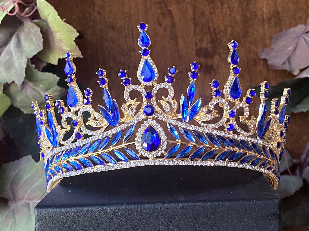 Blue and Crystal Tiara Quinceanera Tiara Wedding Tiara Blue Tiara ...