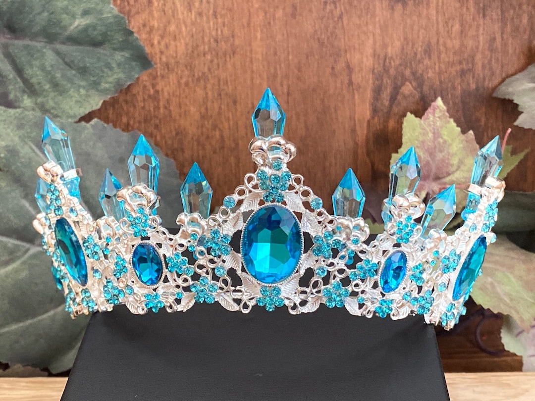 Aqua Blue Ice Queen Tiara Birthday Tiara Snow Queen Tiara Ice Princess ...