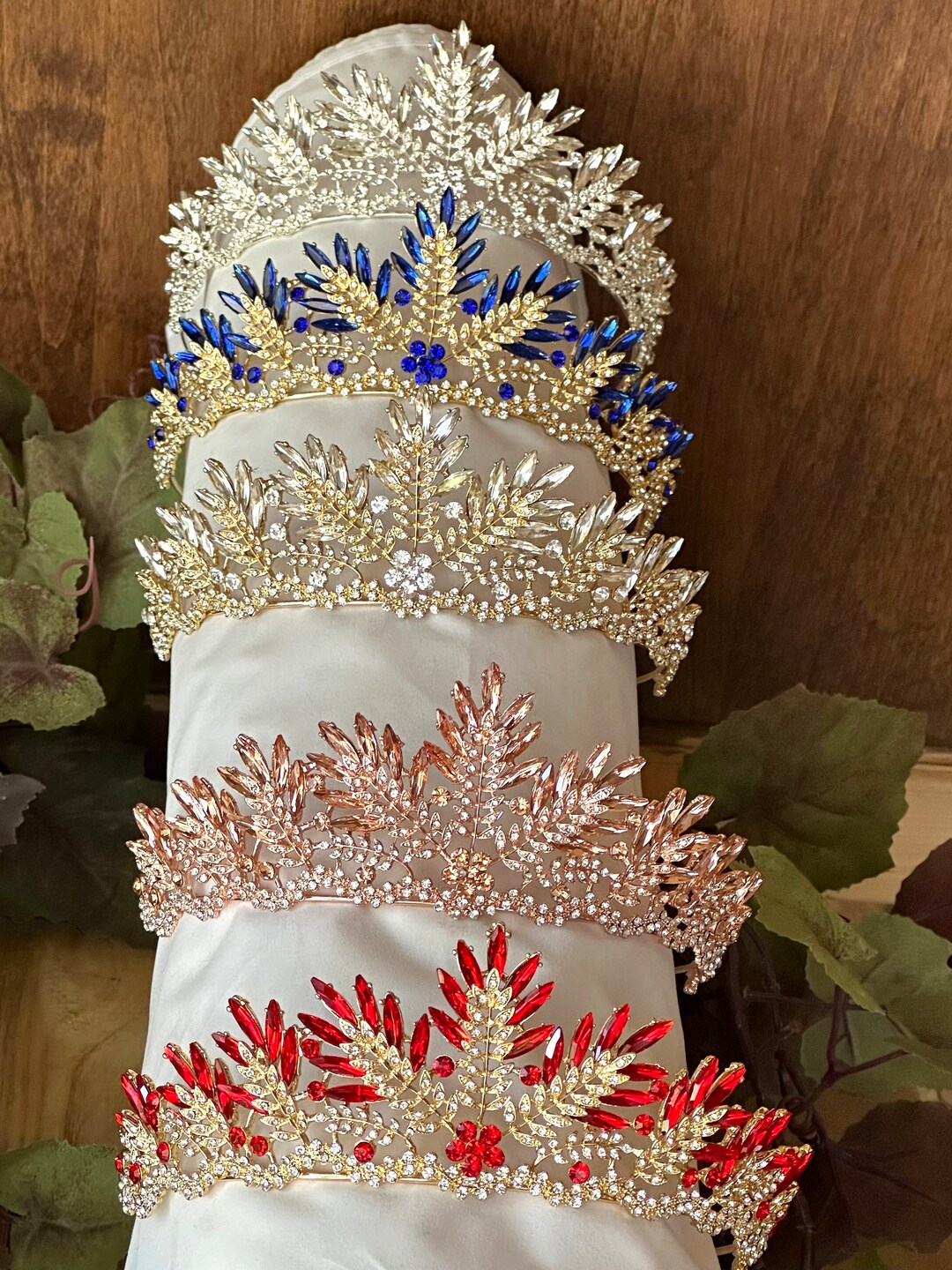 Gold Tiara Quinceanera Red Tiara Birthday Queen Silver Wedding Tiara ...