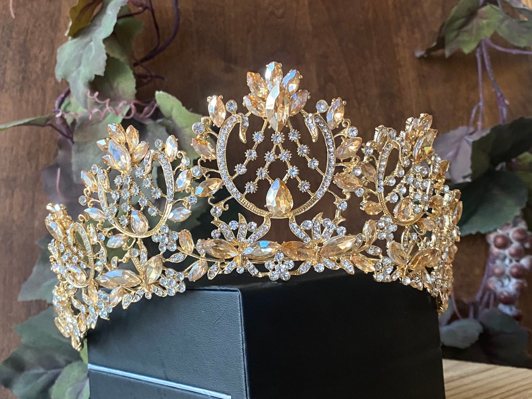 Champagne and Gold Tiara Quinceanera Tiara Wedding Tiara - Etsy