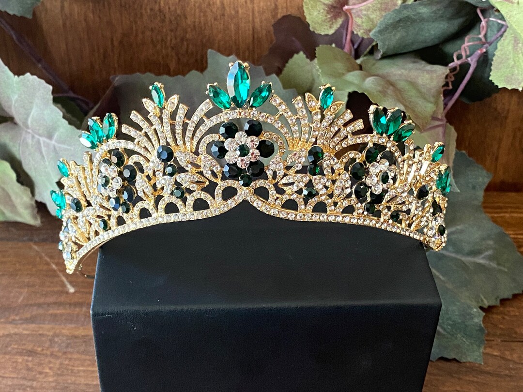 Green Tiara Quinceanera Tiara Wedding Tiara Green Quinceanera Tiara ...