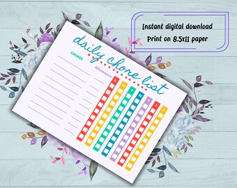 Printable Super Mario Chore Chart - Etsy