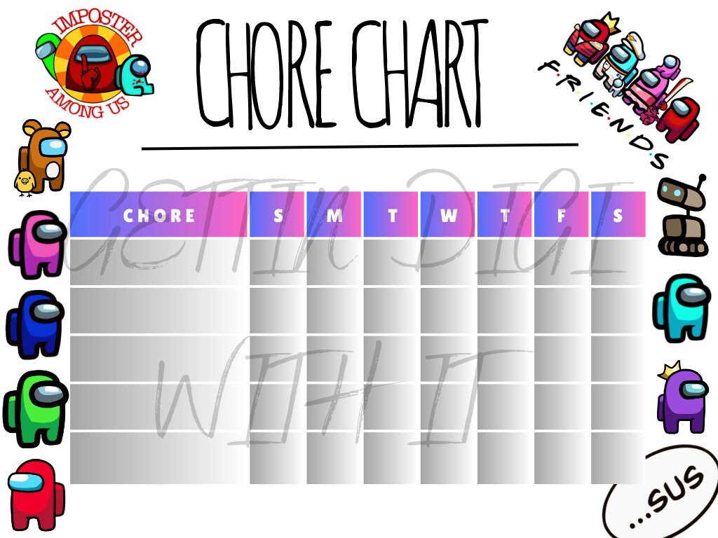 Printable Among Us Chore Chart - Etsy
