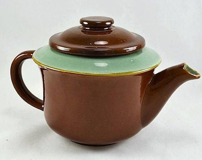 Red Wing Tea Pot - Provincial OOMPH - Aqua Green Turquoise on Brown ...