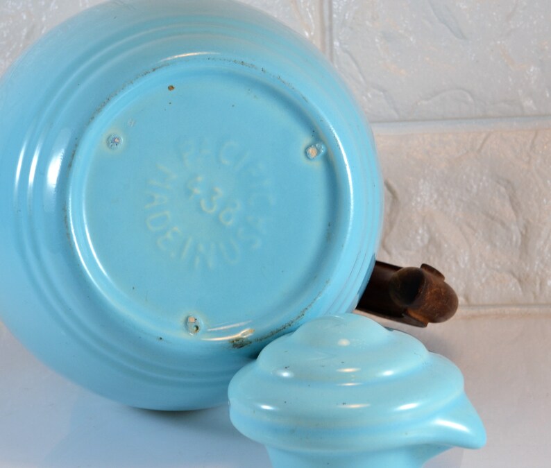 Pacific Pottery Carafe Pitcher W/ Lid 438 Aqua Turquoise Color ...