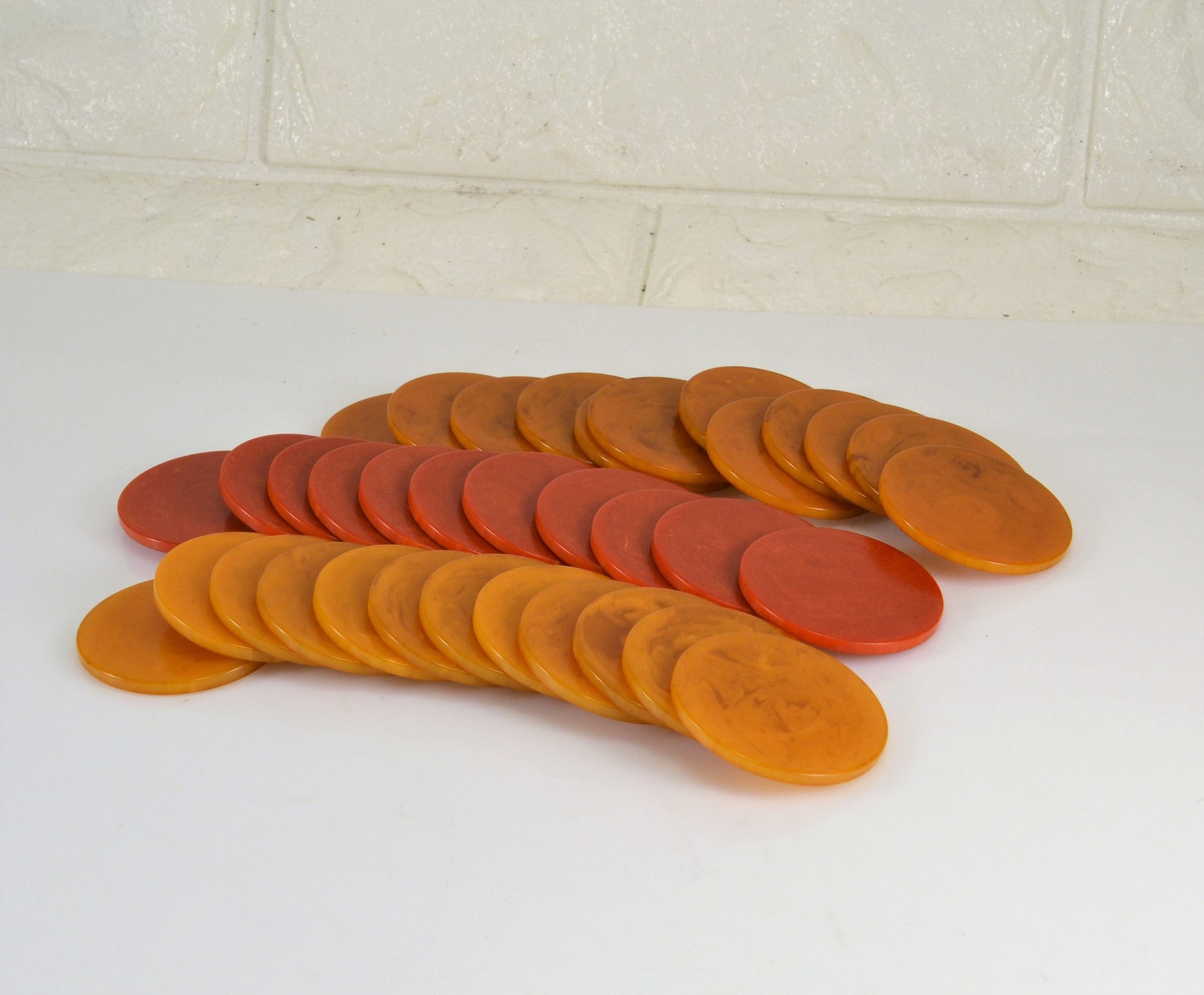 Bakelite Catalin Poker Chips 3 Color Choices RED Light Marbled - Etsy