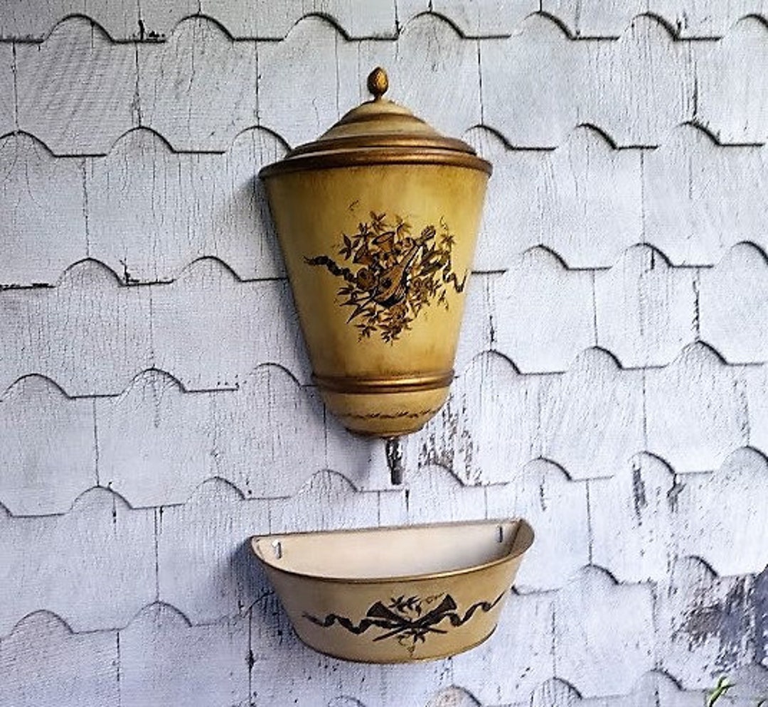 French Lavabo Wall Fountain Tole Painted for Hand Washing Toleware ...