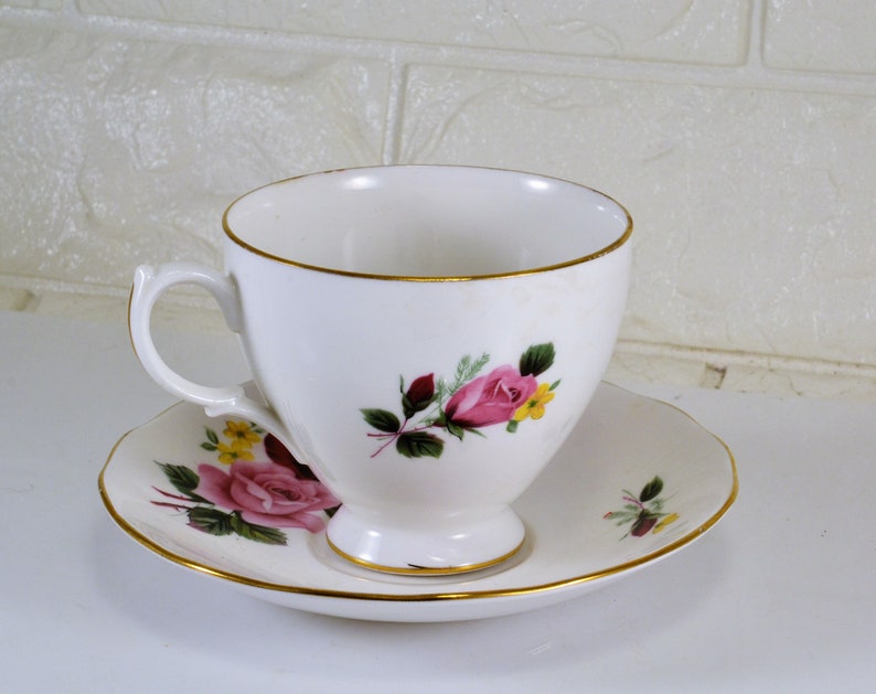 Teacup Red Rose Pattern Queen Anne England With Matching - Etsy