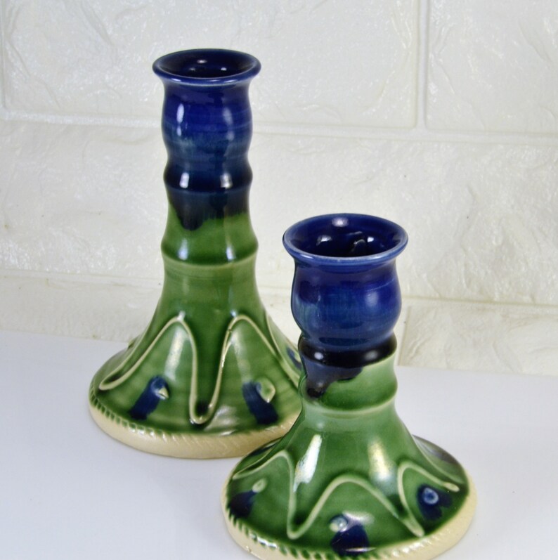 2 Candlestick Holders Ireland Castle Arch Pottery Kilkenny - Etsy