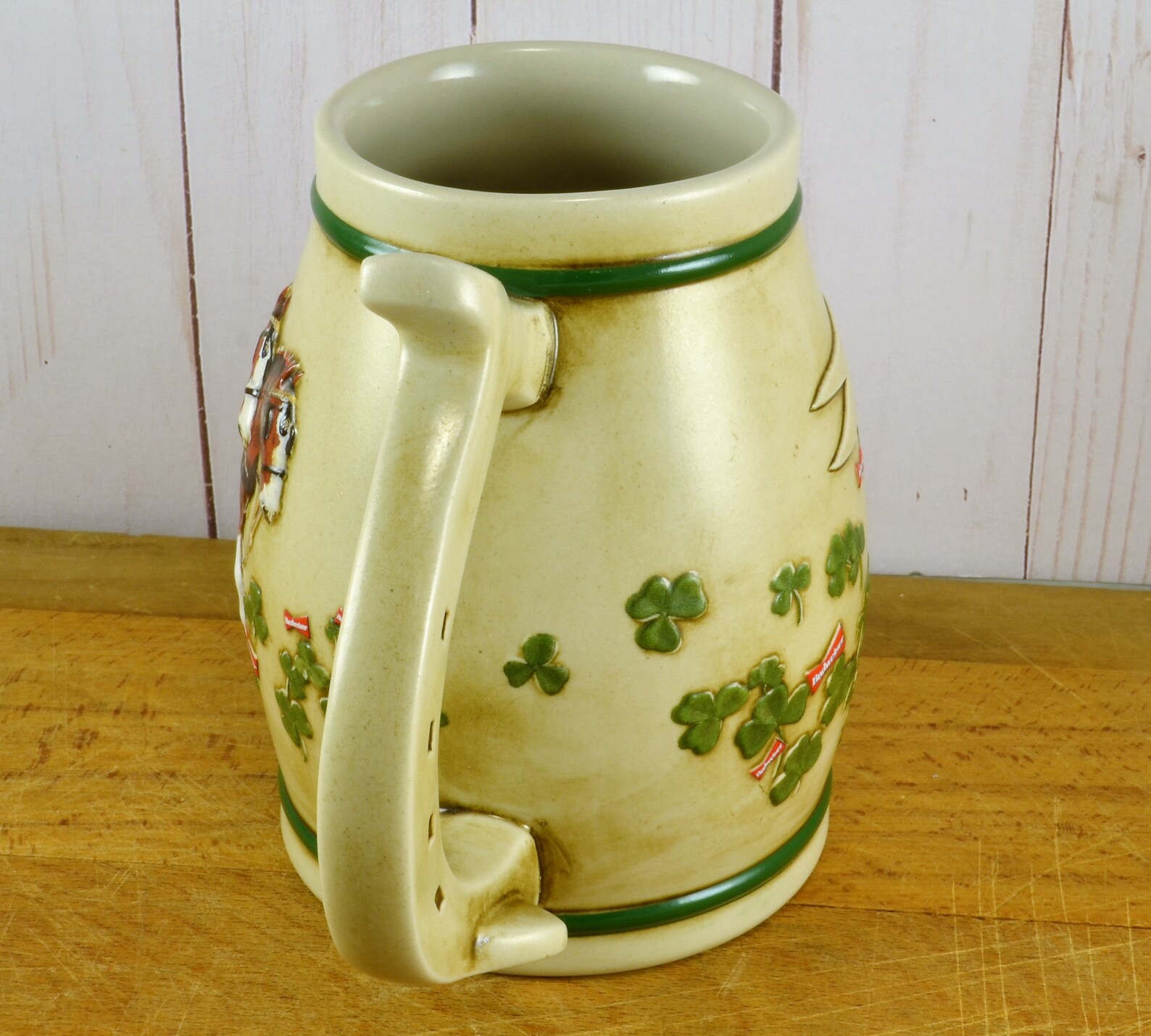 Budweiser Beer Stein Mug Horseshoe Handle St. Patricks Day | Etsy