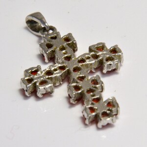 Red Rhinestone Cross Pendant - Ruby Red Crystal Pommee Cross - Vintage ...