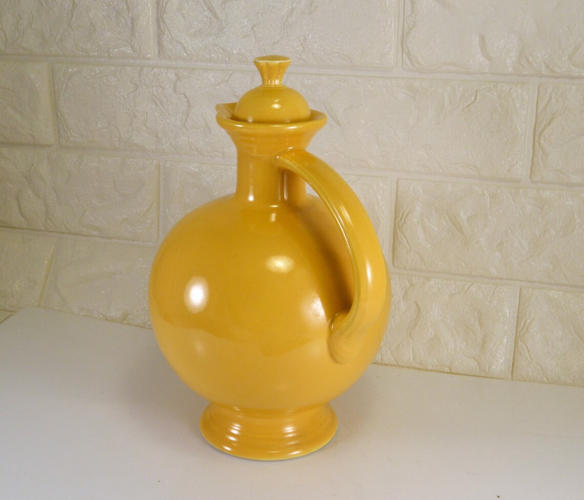 Fiesta Carafe Water Jug Original Yellow Designer Frederick | Etsy