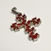 Red Rhinestone Cross Pendant - Ruby Red Crystal Pommee Cross - Vintage ...