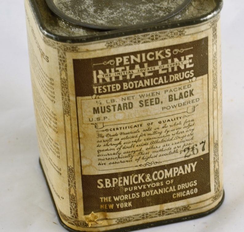 Penick's Botanical Drug Tin Black Mustard Seed Large - Etsy