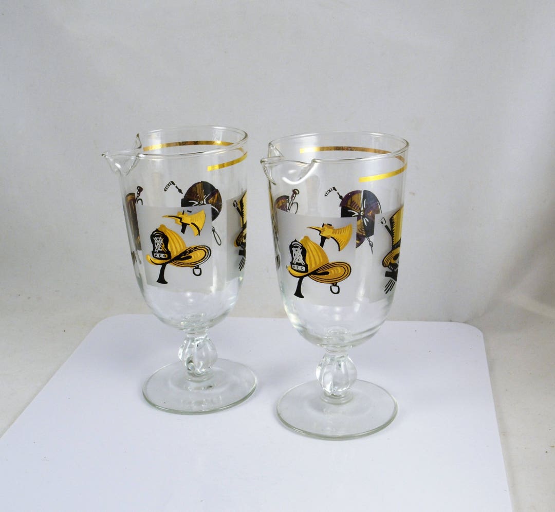 Cocktail Martini Pitchers - Set of 2 Libbey Top Hat Footed Pedestal ...