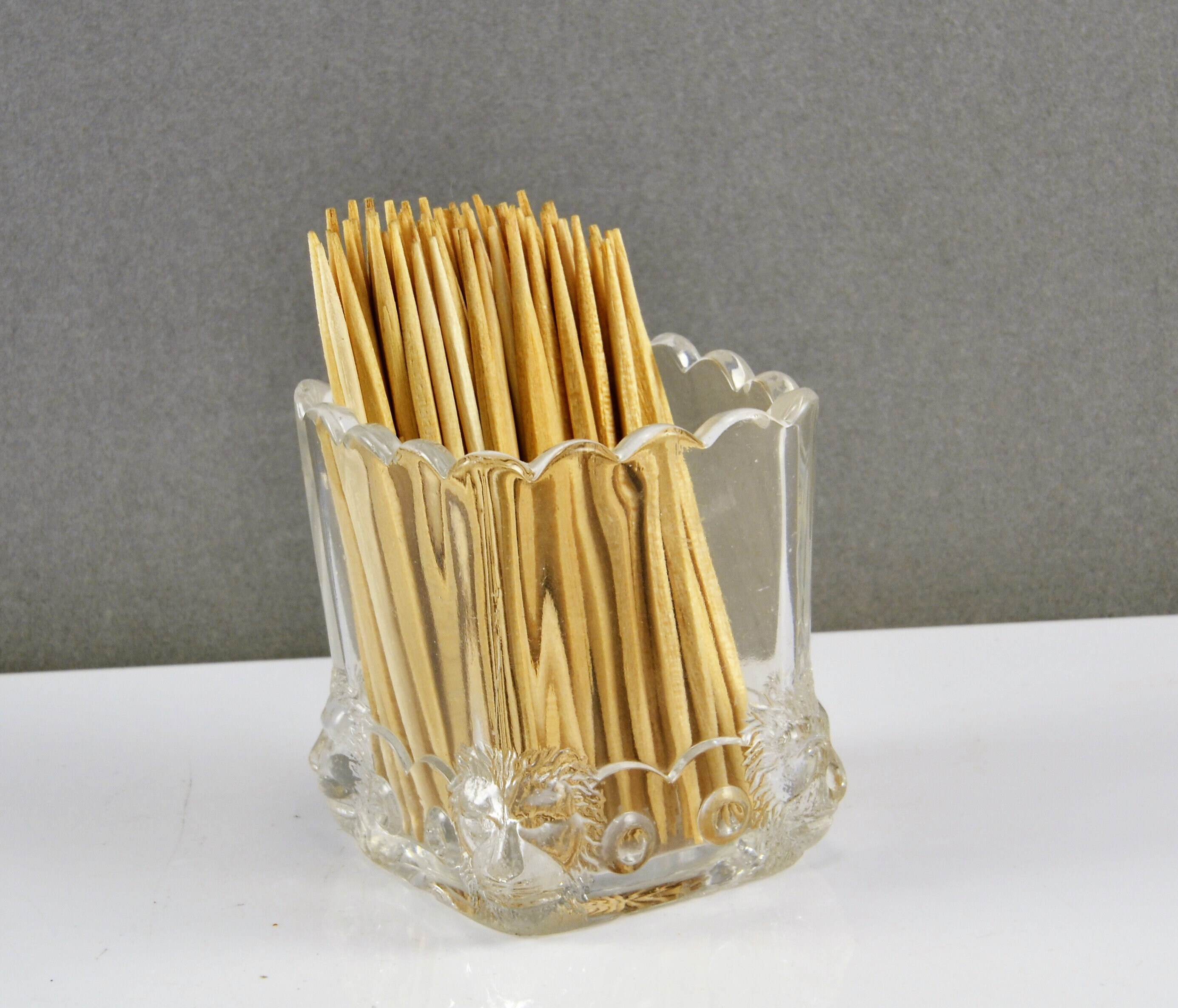 Toothpick Match Holder Fostoria Atlanta Square Lions Head 500 - Etsy