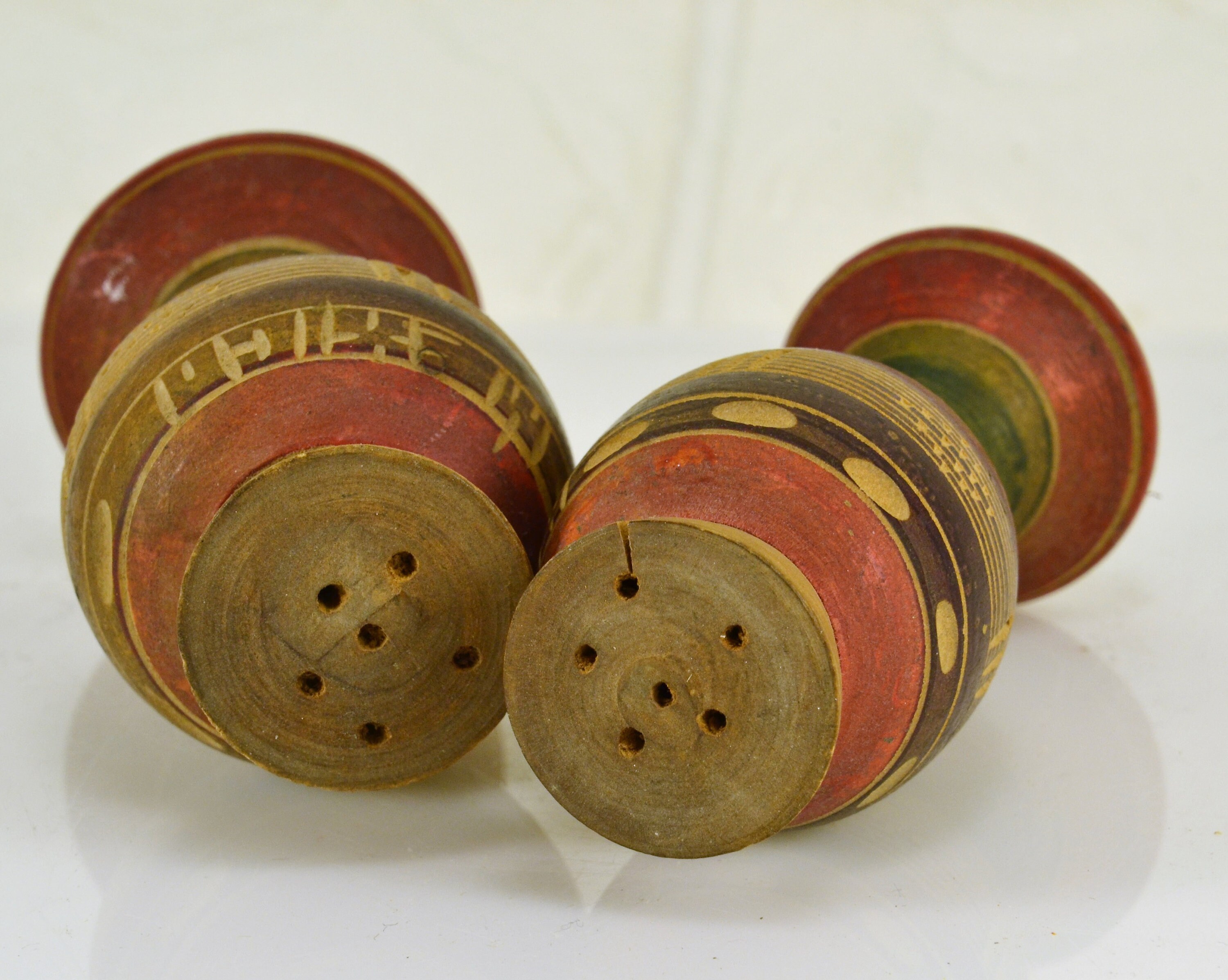 Salt Pepper Shakers Hand Painted Wood Carved Mexico Folk Art - Etsy