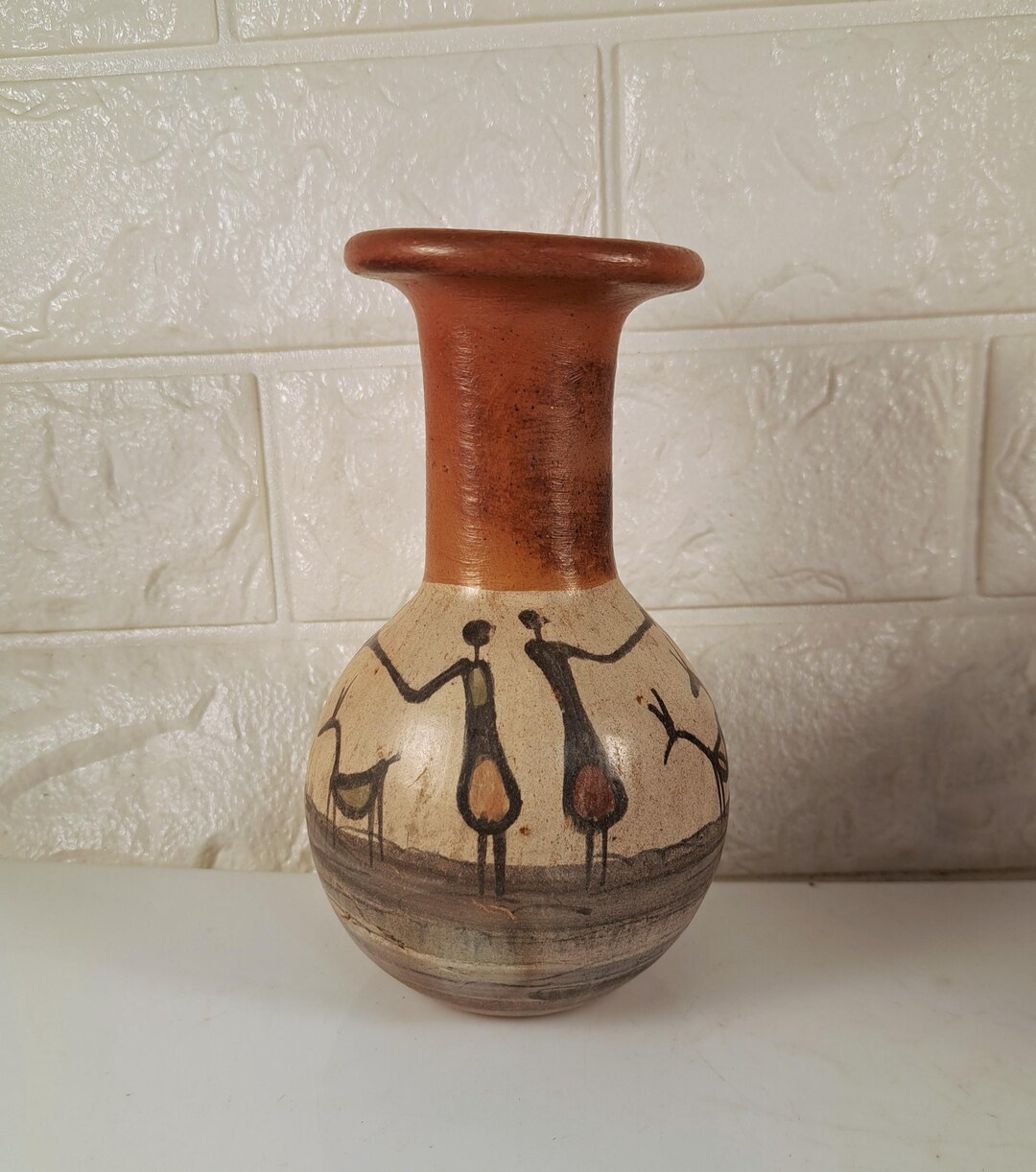 Rustic Vase Hieroglyphics Signed A Cruz Polychrome Pottery - Etsy