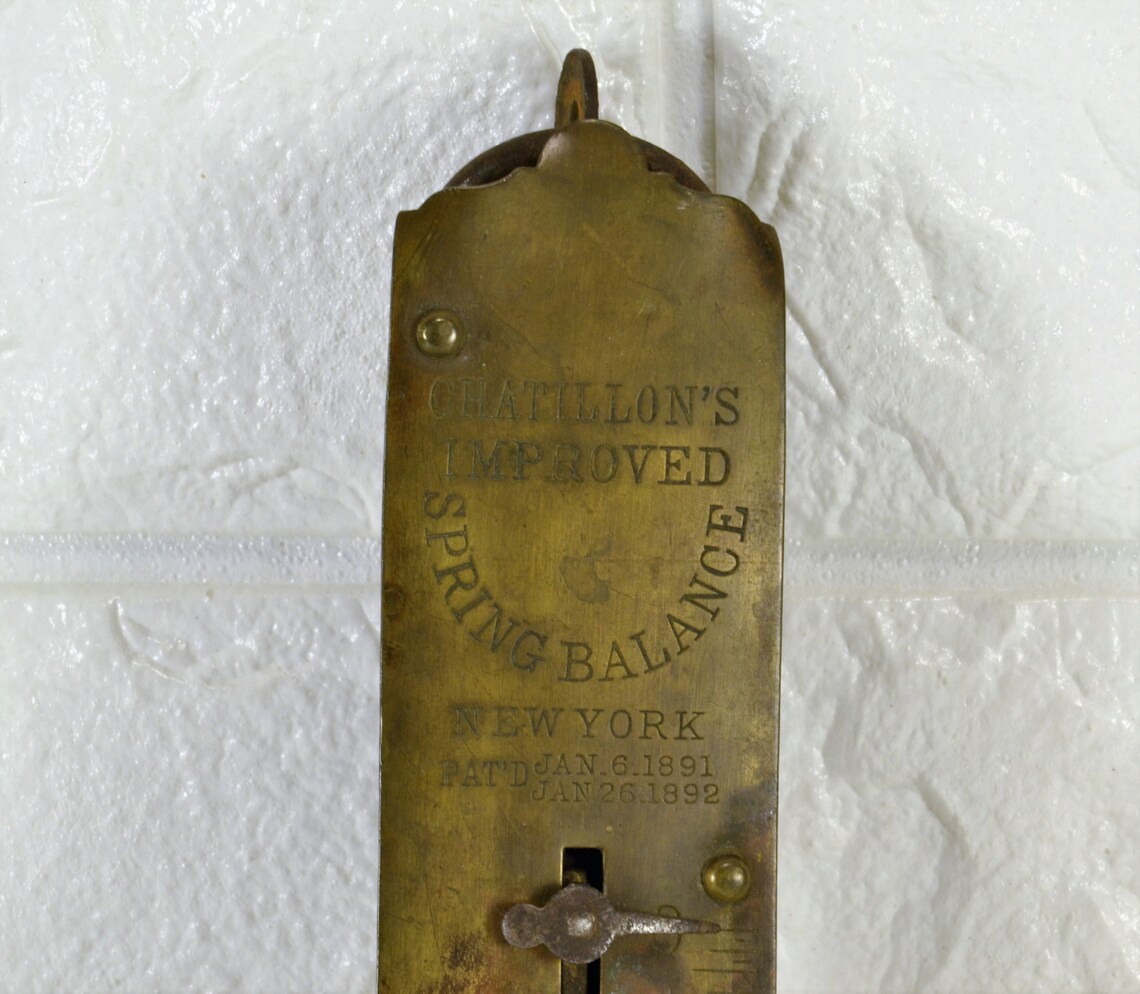 Chatillon Hanging Scale Antique Spring Balance Brass Front 25 - Etsy