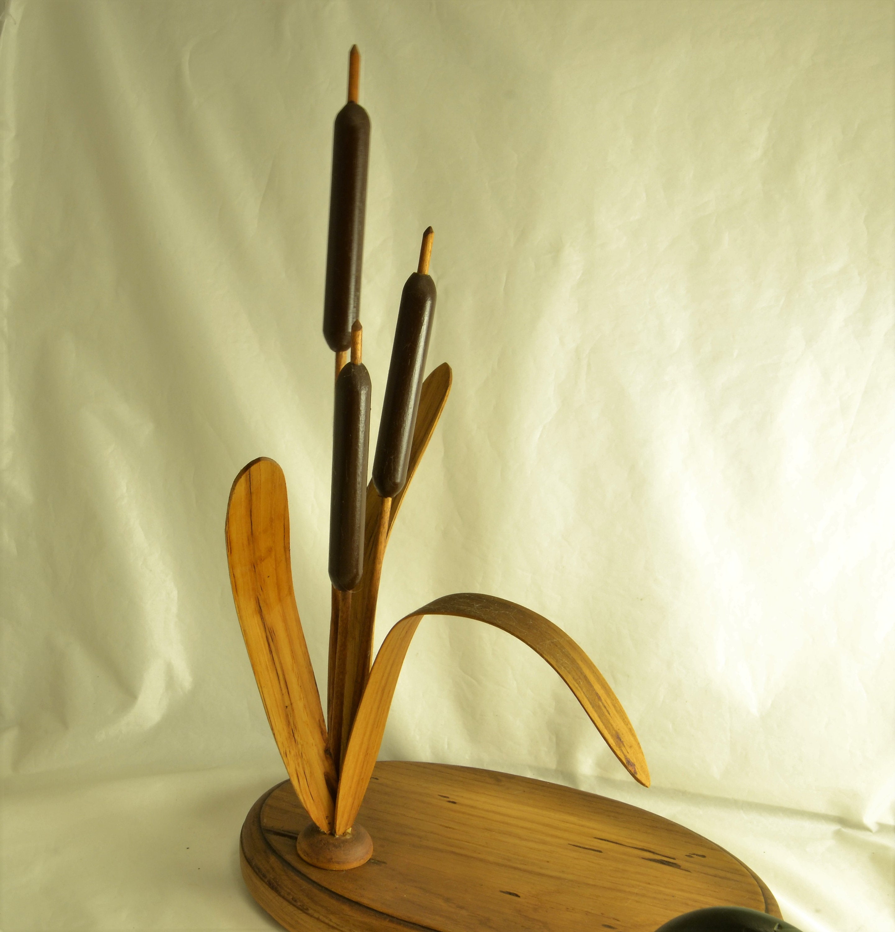 Duck Decoy Carved Wood Cattail Sculpture Artist Michael Wilson - Etsy