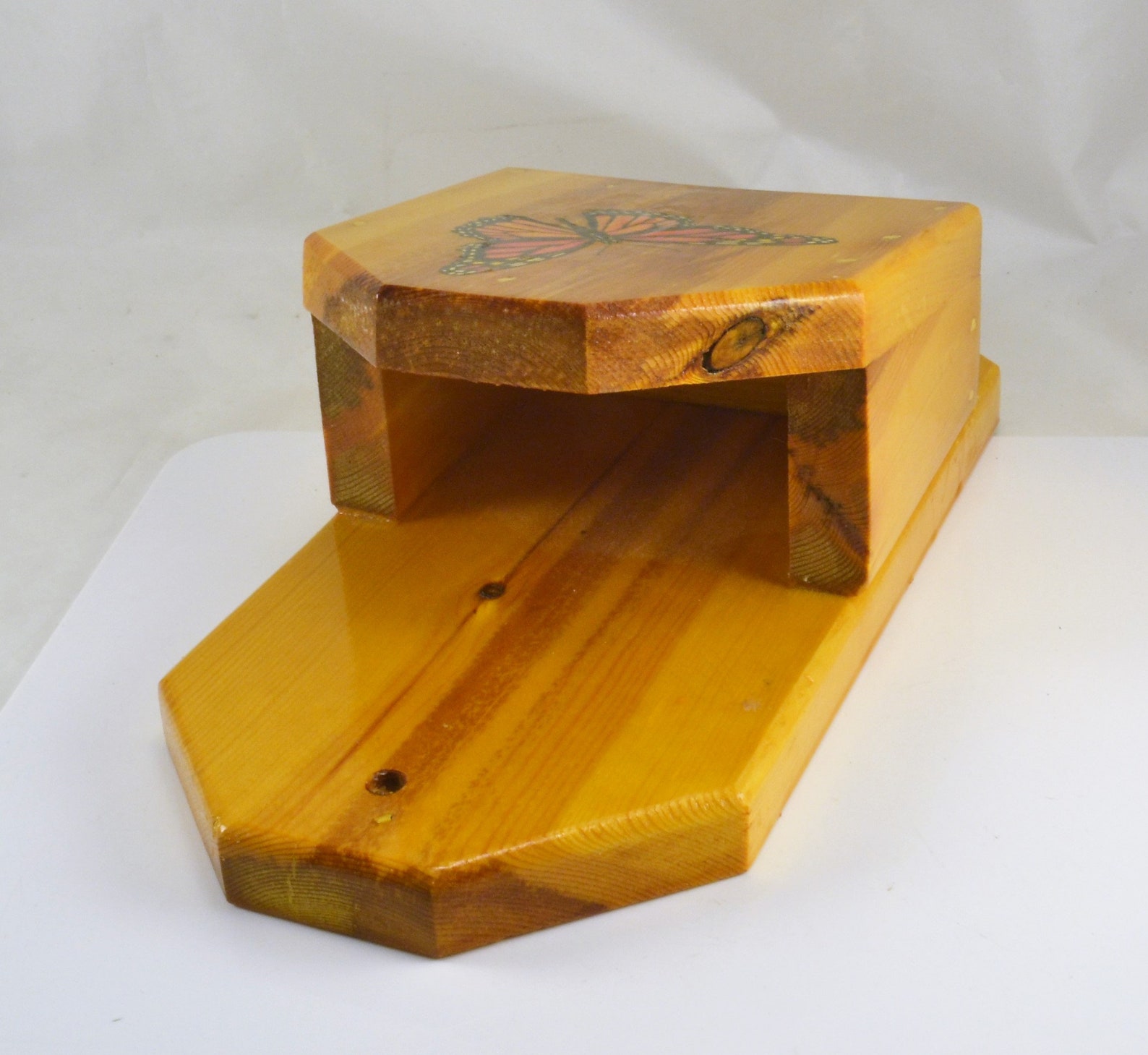 Pine Mail Organizer - Monarch Butterfly - Wall Mount Letter Holder - 3 ...